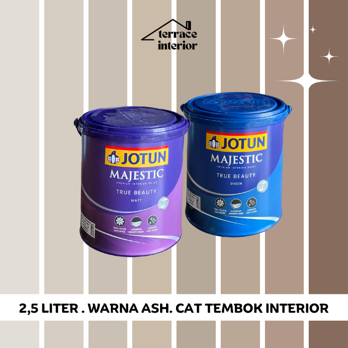 Jual Cat Tembok Majestic Sheen Matt Interior Jotun warna Ash 2.5 L | Shopee Indonesia