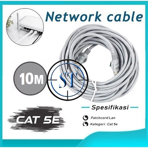 Jual Kabel LAN CAT5E + RJ45 @10M Router Wifi Wireless Access Point ...
