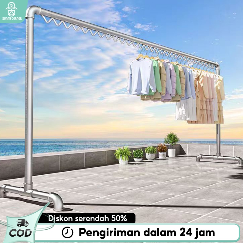 Jual 200CM Jemuran Baju Stainless Steel Single Tabung Baja Jemuran Baju ...