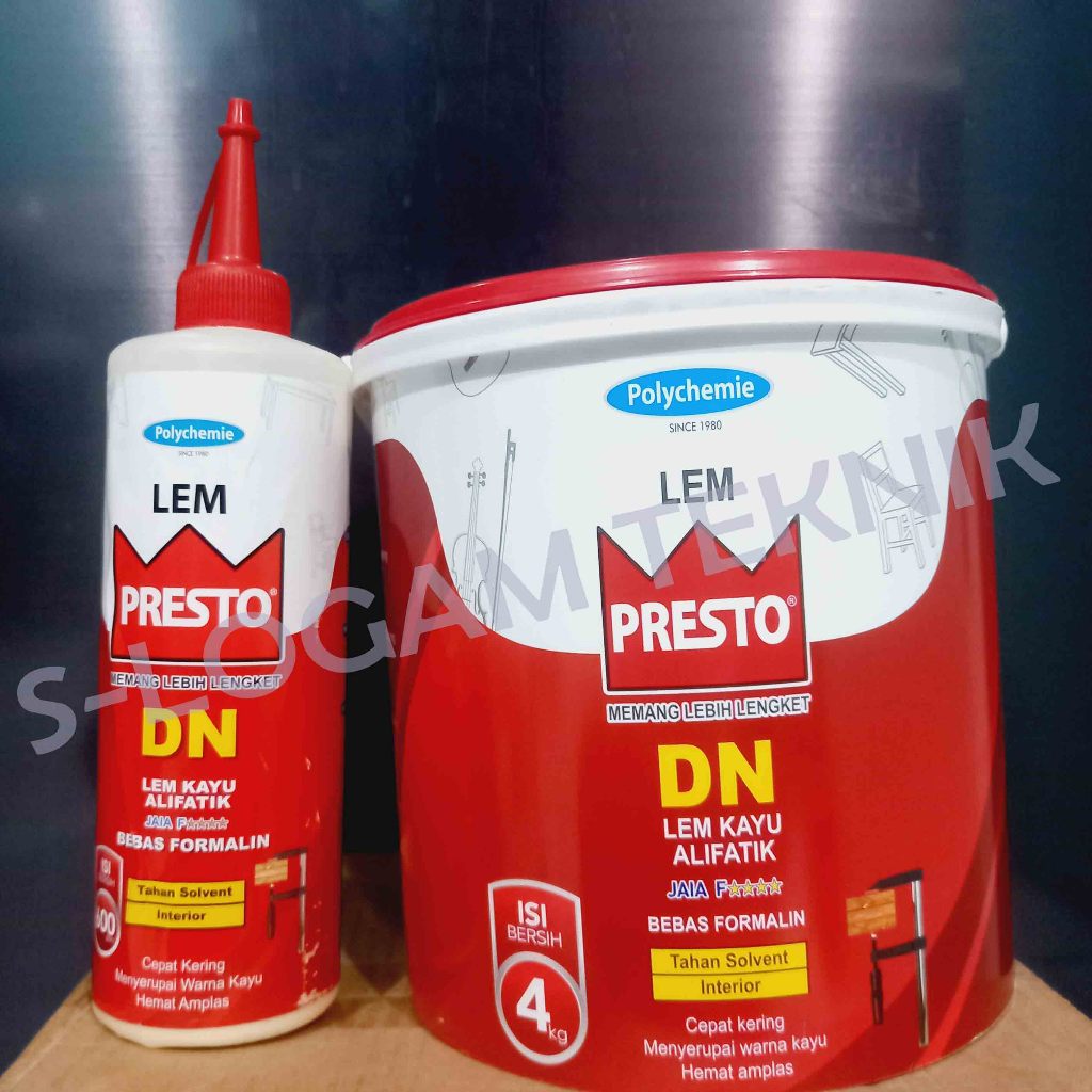 Jual Lem Presto DN 600gr 4kg Botol Galon Putih Alifatik Kayu Mebel ...