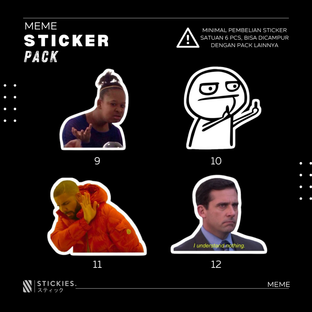 Jual Stiker/Sticker Satuan "Meme" | high quality | vinyl | murah ...