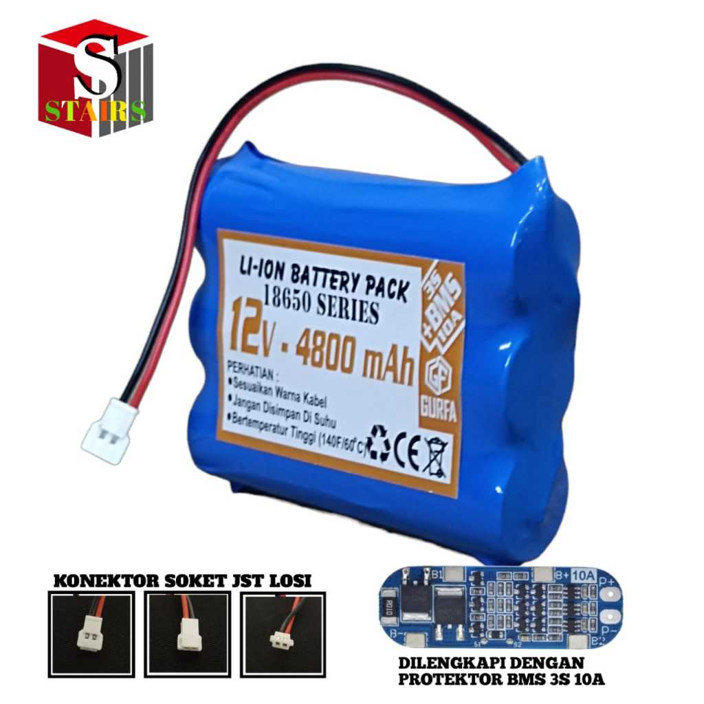 Jual Baterai Mainan Remot Control / RC 3X 18650-3S 4800mAh 12V ...