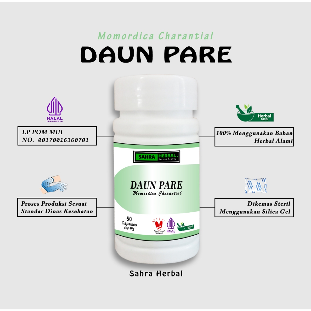 Jual Kapsul DAUN PARE 50 Kapsul Herbal Alami / Obat Menurunkan ...