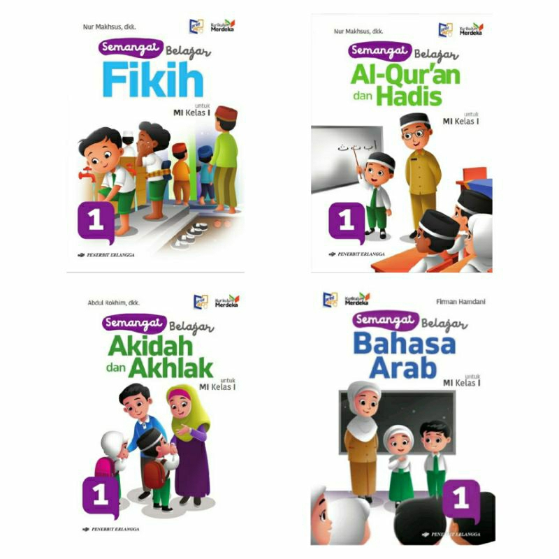 Jual Kurikulum Merdeka kelas 1 SD/Mi Qurids, Akidah Akhlak, Bahasa Arab. Fikih Penerbit Erlangga ...