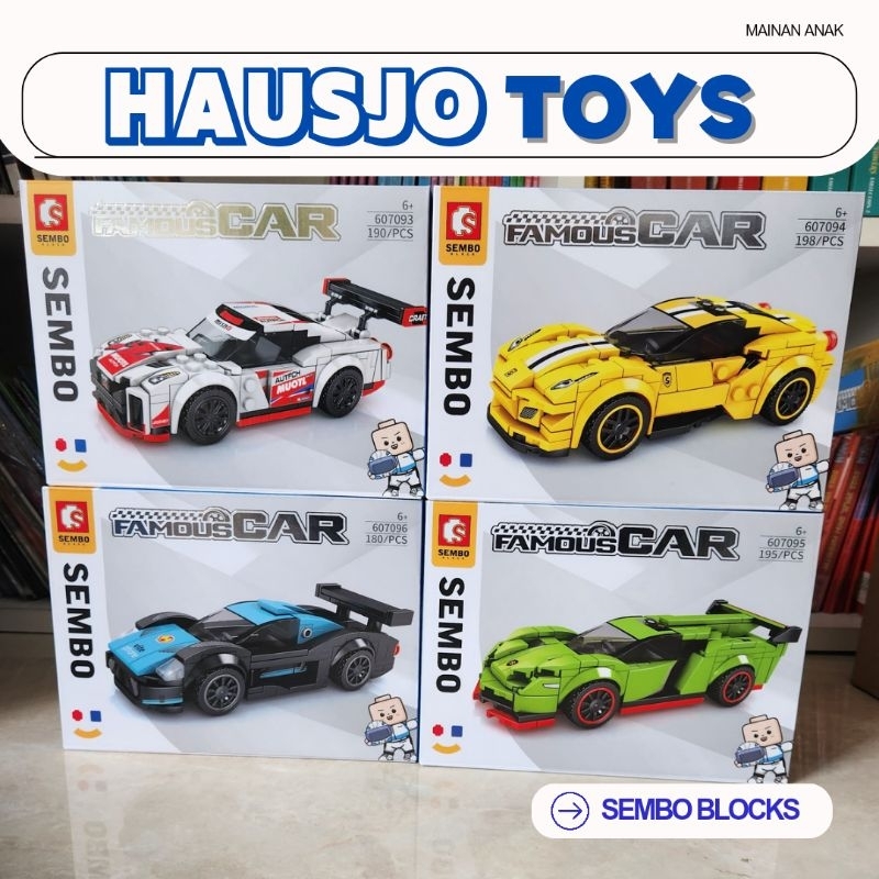 Jual Sembo Block Famous Car Collection Building Block Bricks Mainan ...