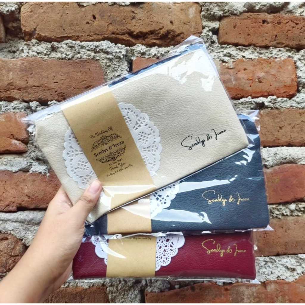 Jual FREE SABLON 16x12 Souvenir Pouch Kulit Sintetis Motif Kulit Jeruk ...