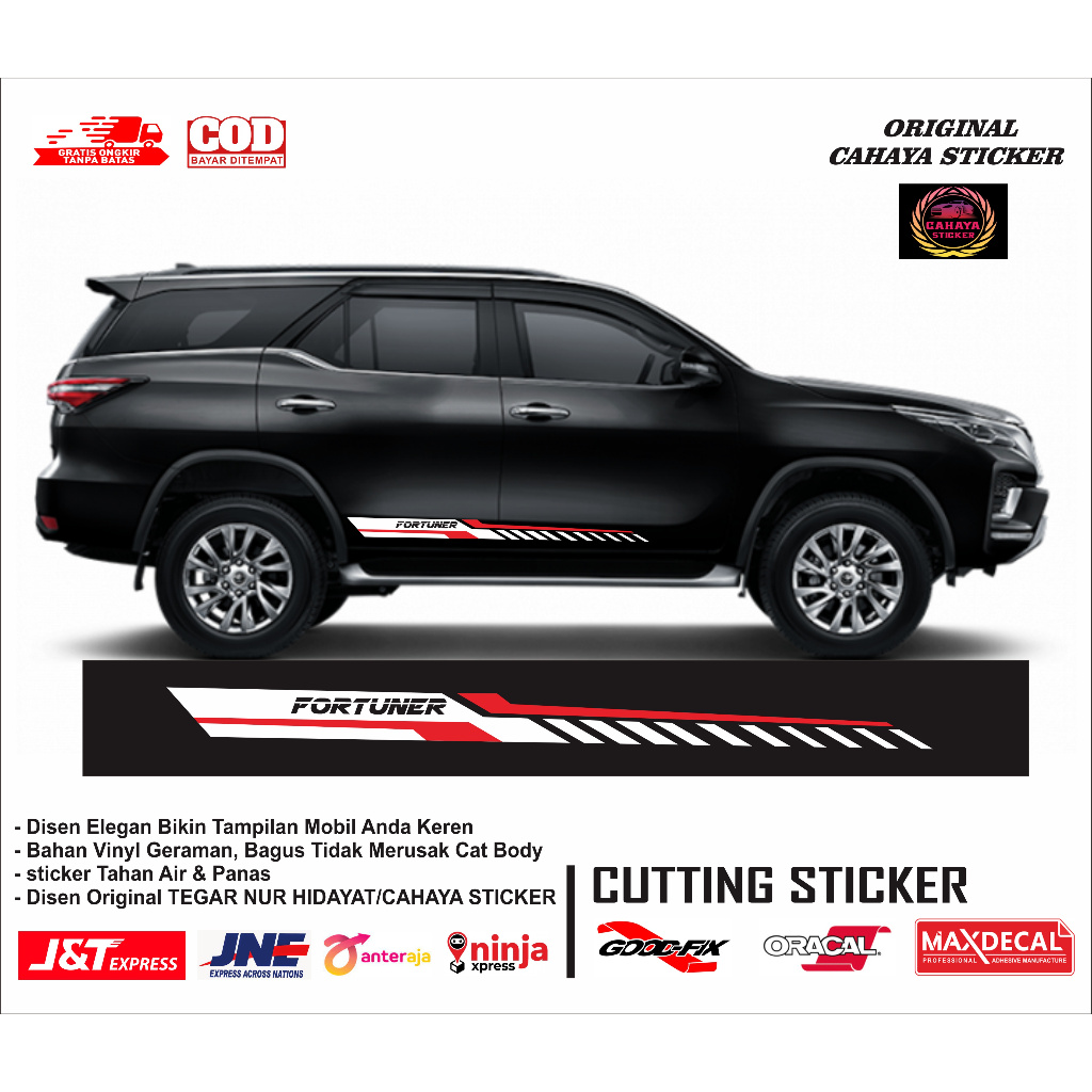 Jual promo sticker mobil toyota fortuner sticker lis mobil toyota ...