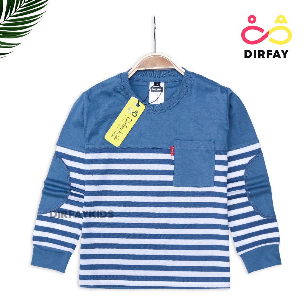 Jual Baju Kaos Raglan Anak Lengan Panjang Motif Salur Usia 1-12 Tahun ...