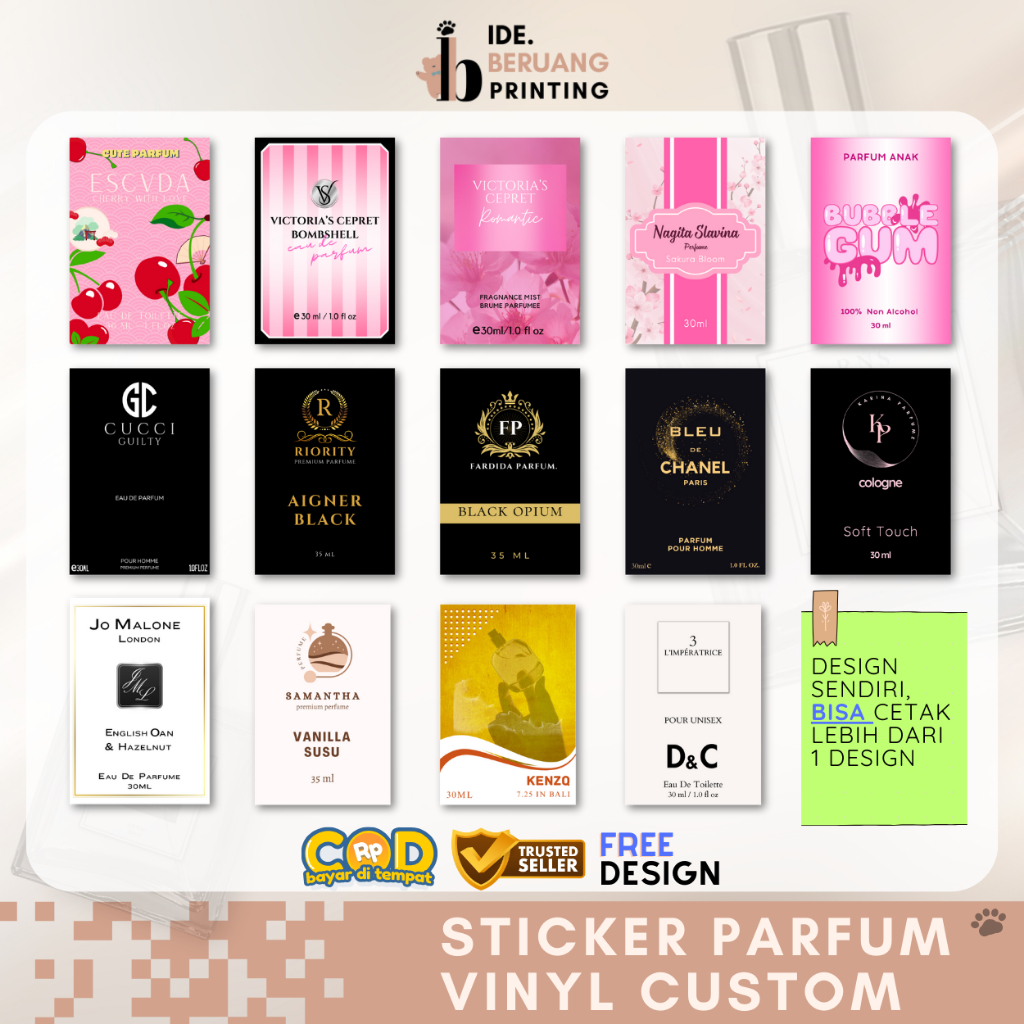 Jual Sticker Label Parfum Hermes / Sticker Label Parfum Chanel ...