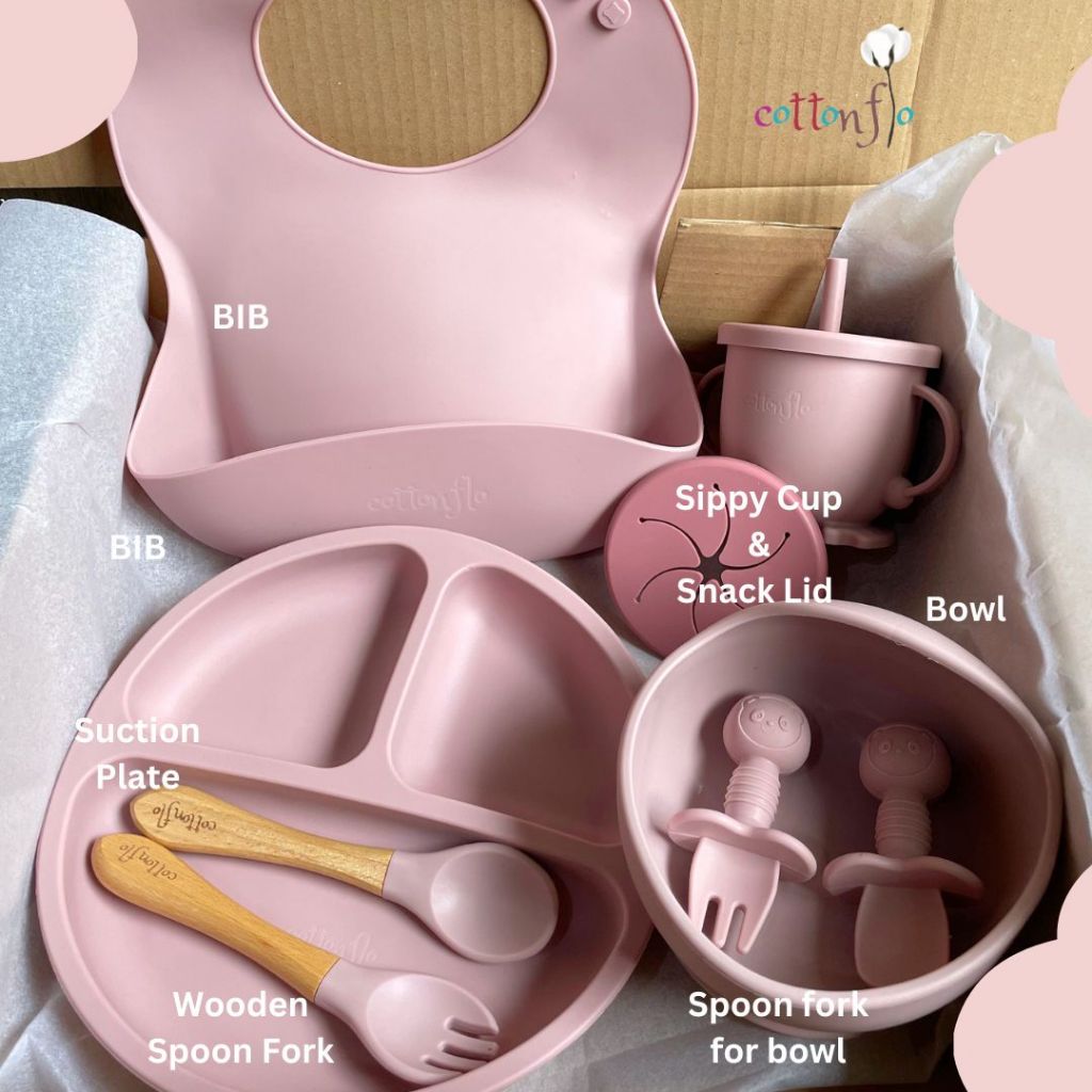 Jual Alat makan bayi silikon set/Tempat makan silikon set/Silicone ...