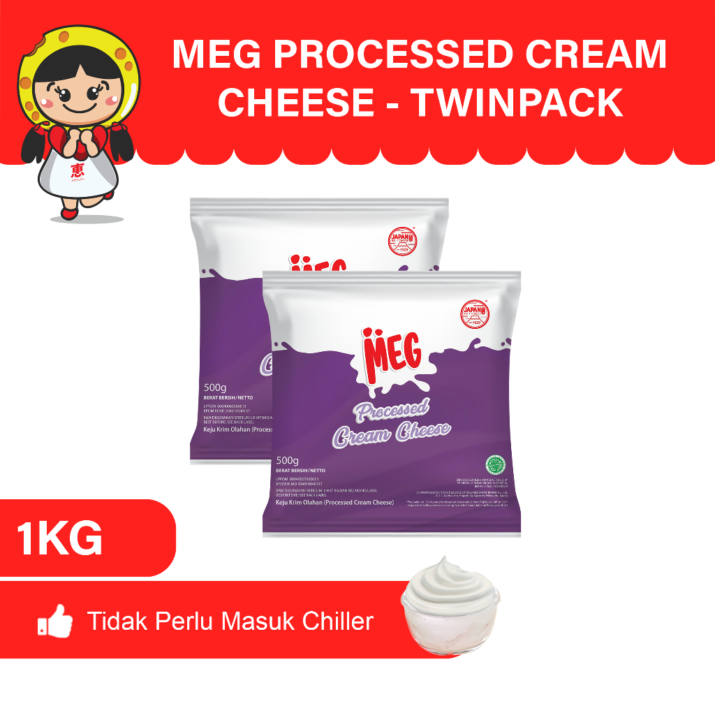 Jual MEG Processed Cream Cheese 500g - Twin Pack | Shopee Indonesia