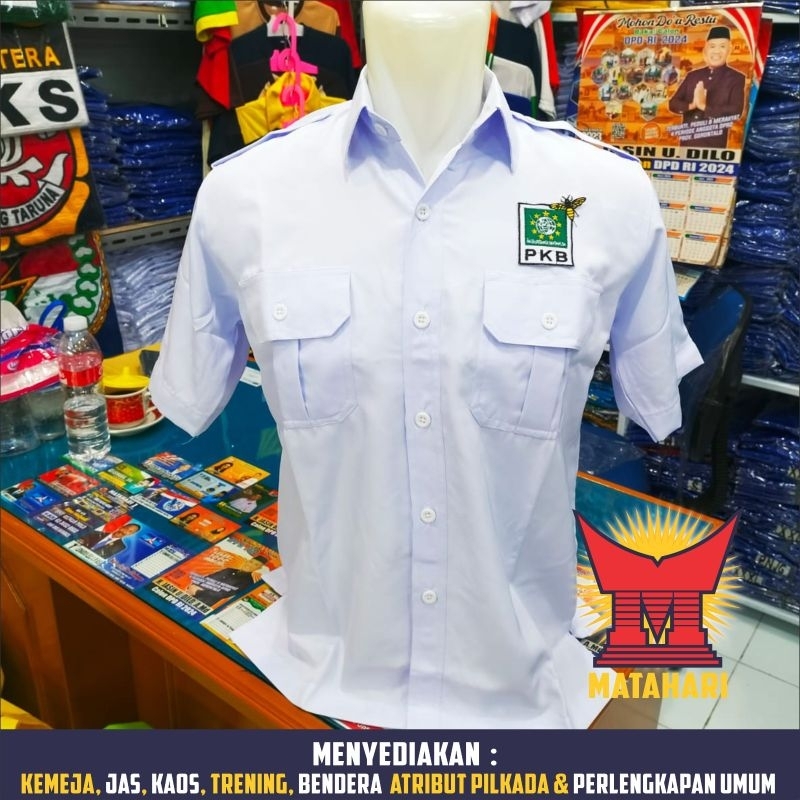 Jual kemeja partai PKB putih polos free nama | Shopee Indonesia