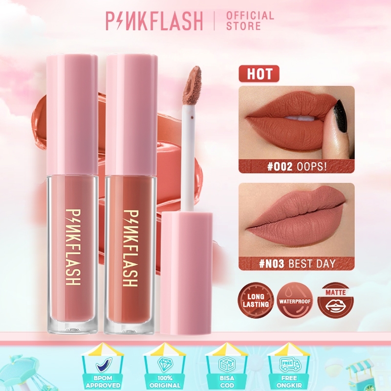 Jual PINKFLASH Matte Lipstik Lembut Tahan Lama Pelembab Pigmentasi ...