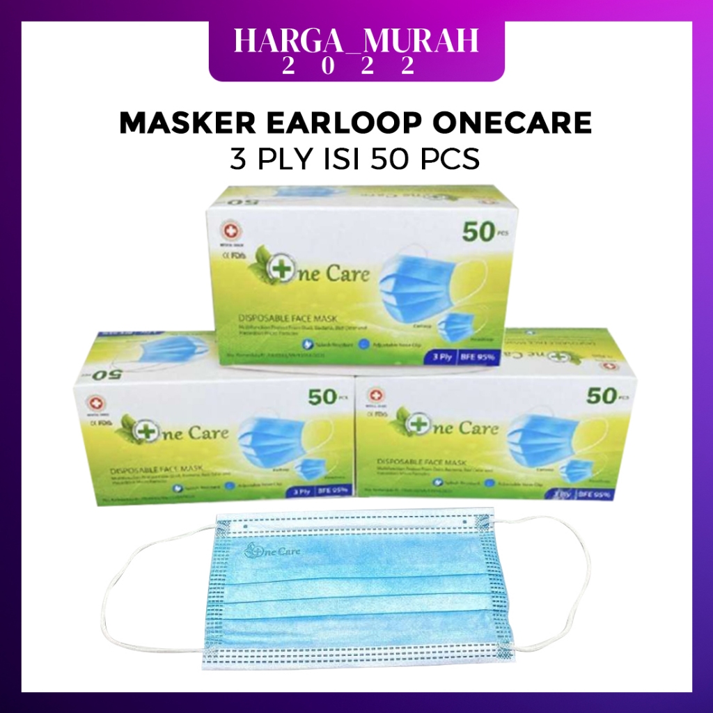 Jual MASKER EARLOOP ONECARE 3 PLY ISI 50 PCS | Shopee Indonesia
