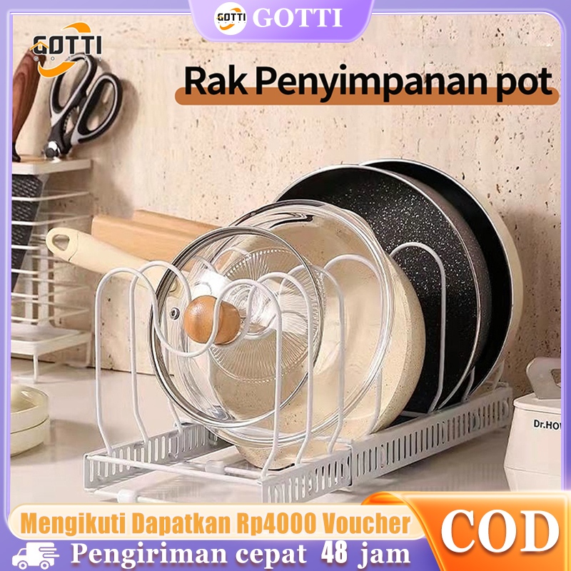 Jual Nordic Style Bisa Diregangkan Rak 7 SekatanTutup Panci Rak Dapur ...