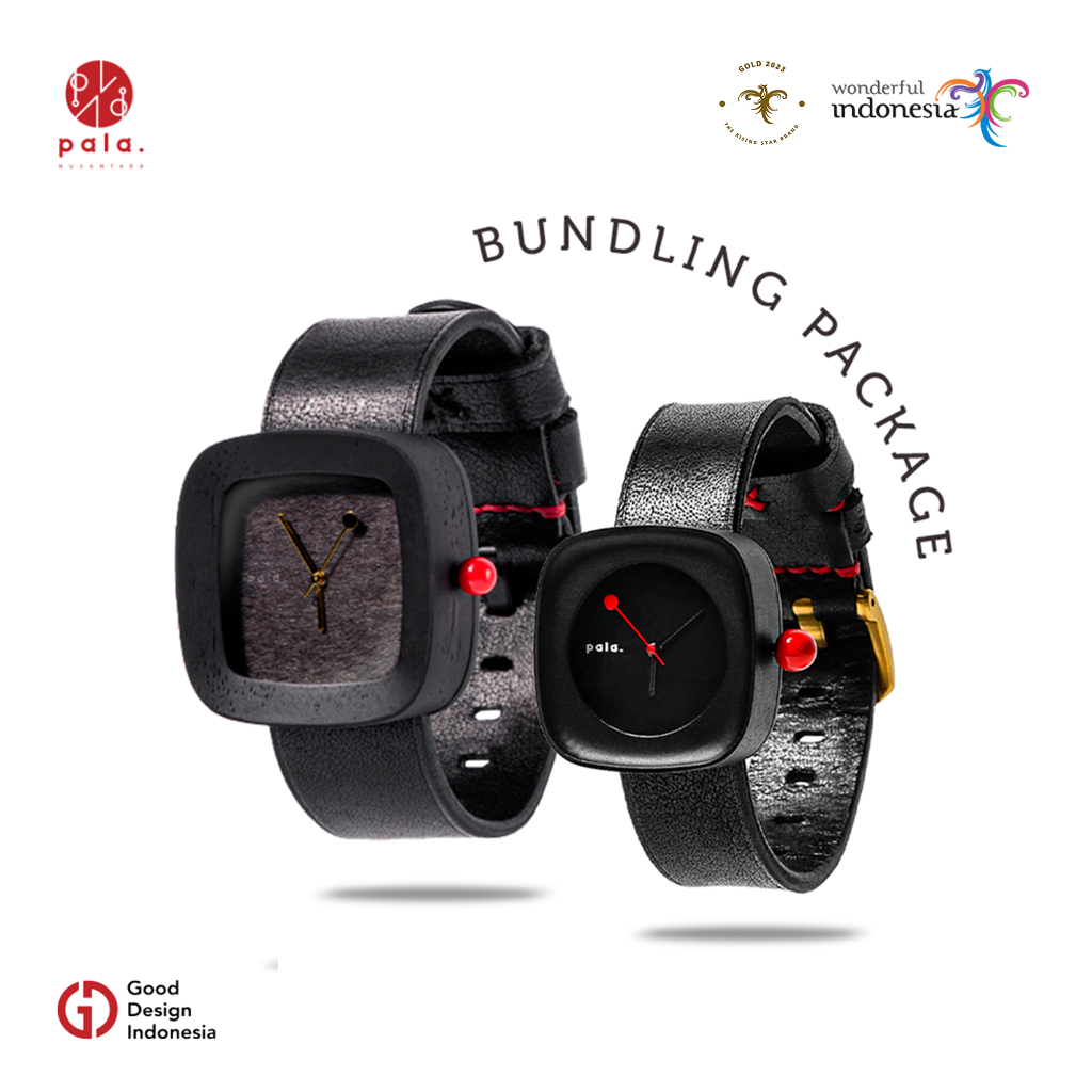 Jual PALA Nusantara Bundling Cemani Jam Tangan Kayu Kulit Couple ...
