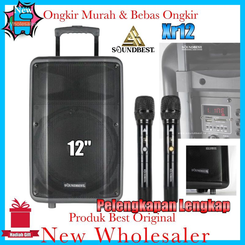 Jual speaker Aktif 12 inch wireless portable Soundbest XR12 Original | Shopee Indonesia