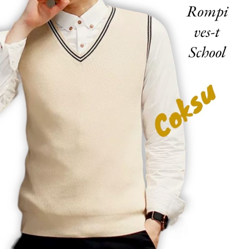 Jual by One Style Rompi Rajut Pria Korean Style - Rompi rajut polos ...