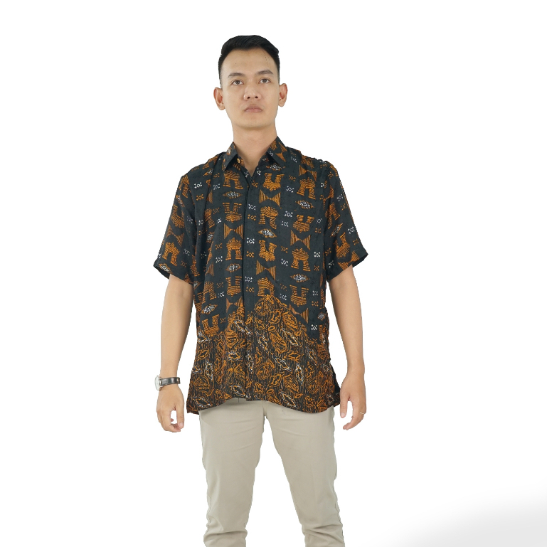 Jual BATIK TRUSMI Set Couple Viscose Mega Mendung Gapura GNTG Hitam | Shopee Indonesia