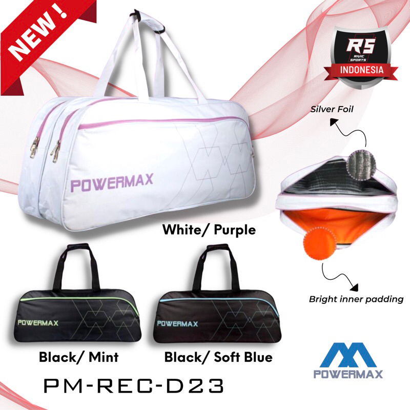 Jual TAS POWERMAX PM REC D25 ORIGINAL WATER PROOF TERMURAH BADMINTON ...