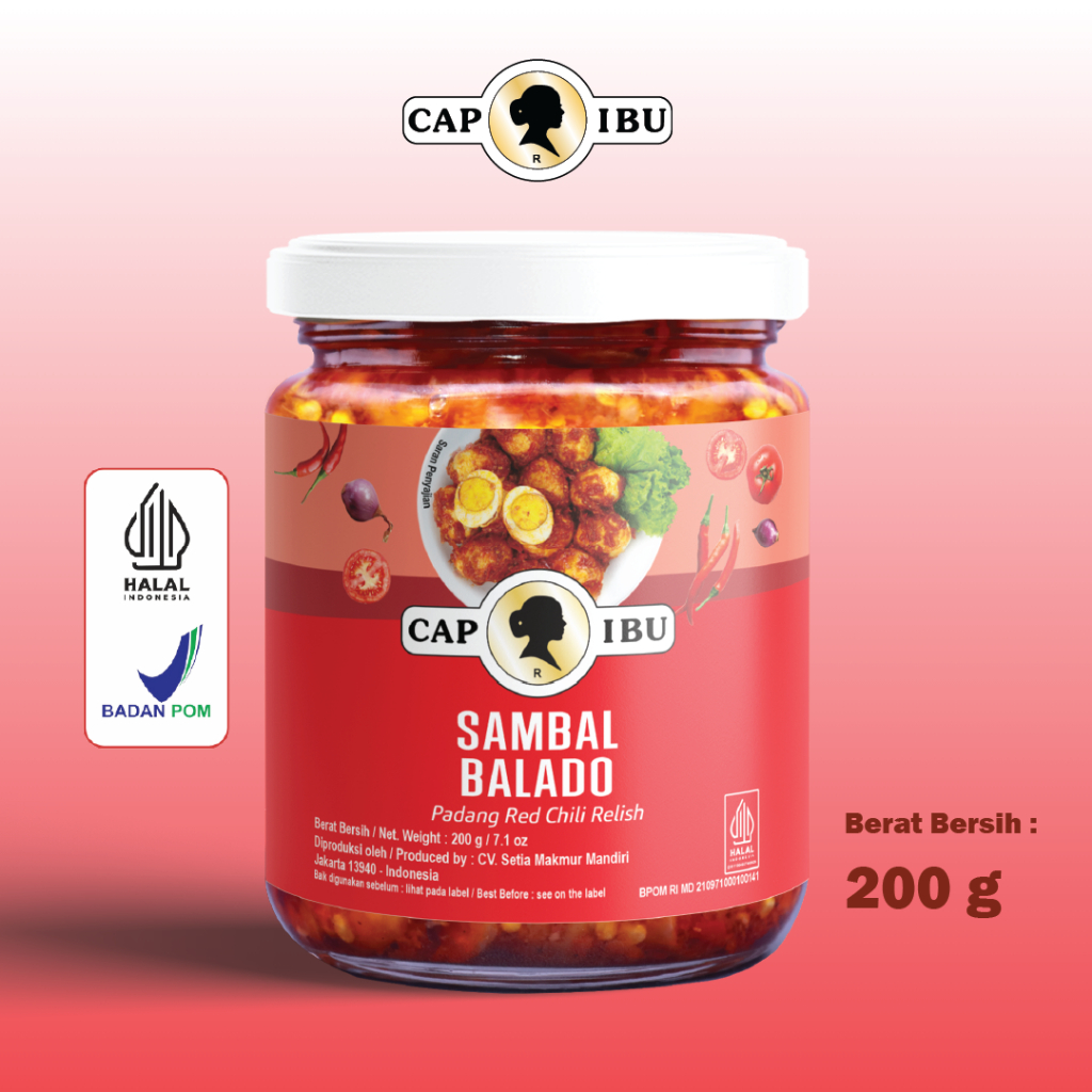 Jual CAP IBU Sambal Balado Kemasan Jar Beling | Shopee Indonesia