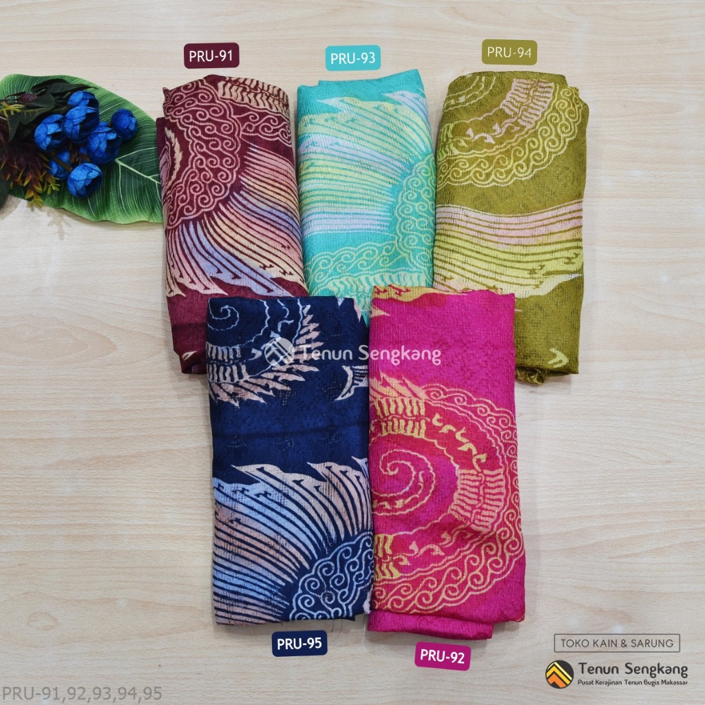 Jual Kain Tenun Dobby Batik Bugis Makassar - Tenun Sengkang PRU (Harga per 0,5 Meter) | Shopee ...