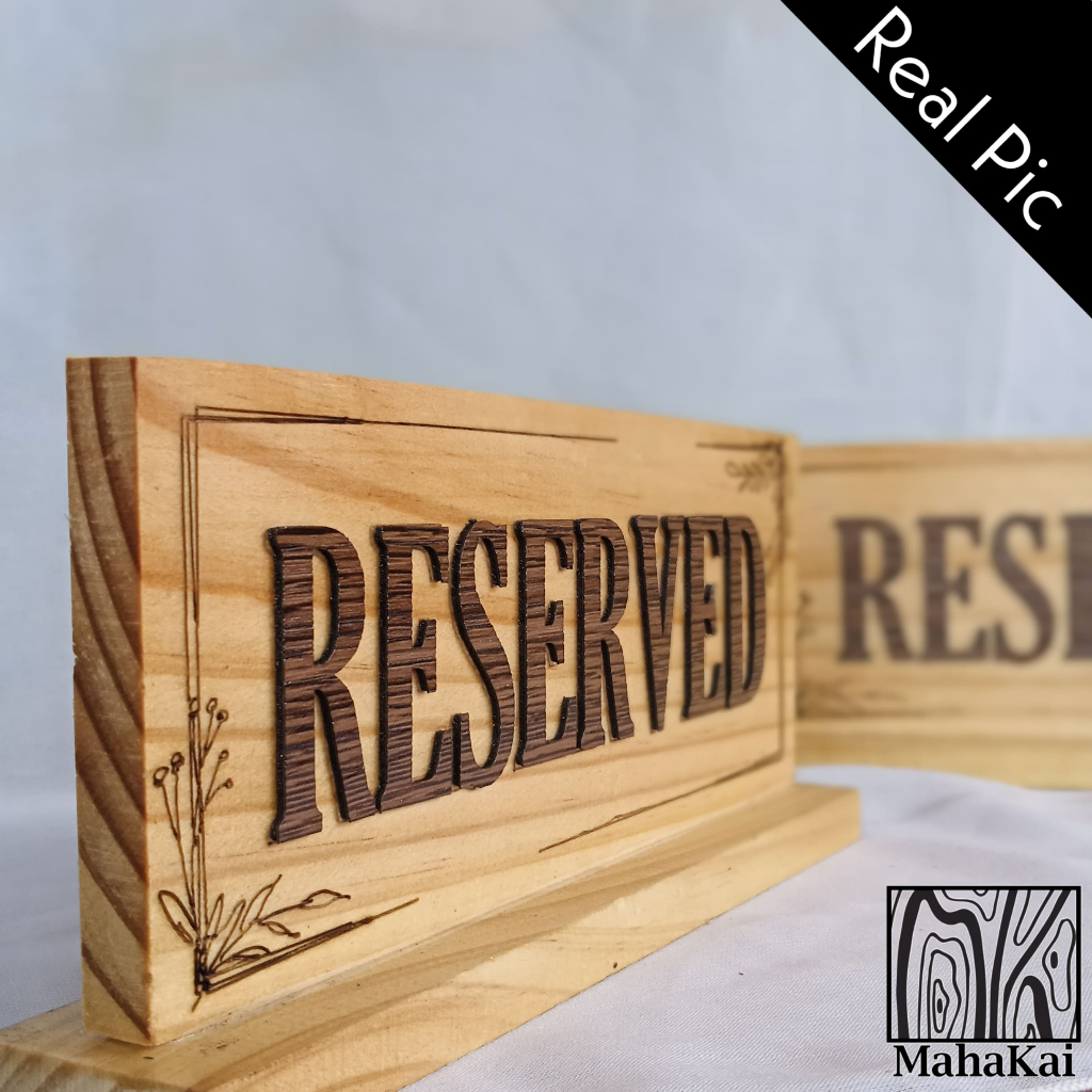 Jual Tulisan Reserved kayu sign papan tanda dipesan meja signage bolak ...