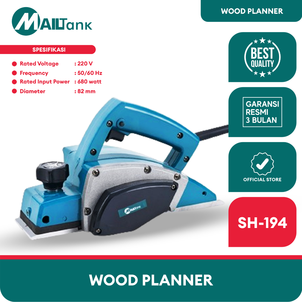 Jual Mailtank SH194 Mesin Serut Kayu Planer 680W Electric Planner Mesin ...