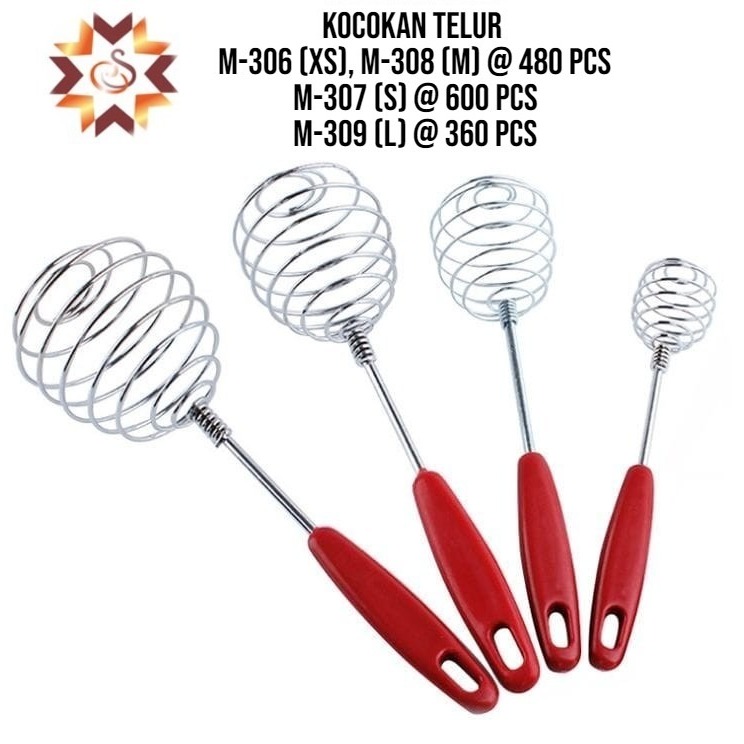 Jual Kocokan Telur Tanggung Spiral/ Kocokan Telur Gagang Merah/ Kocokan ...