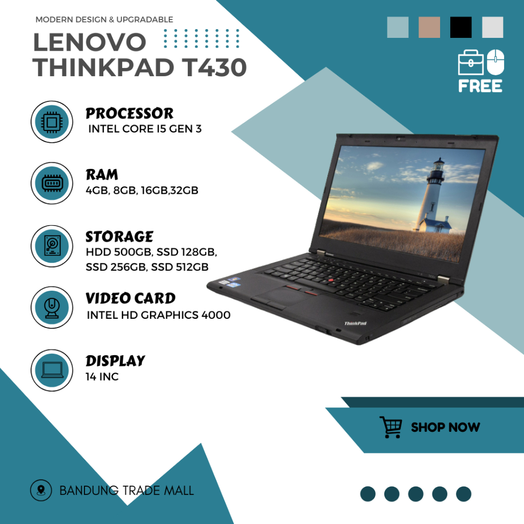 Jual Laptop Lenovo Thinkpad T430 Core I5 Ram 8gb Ssd 256gb Second
