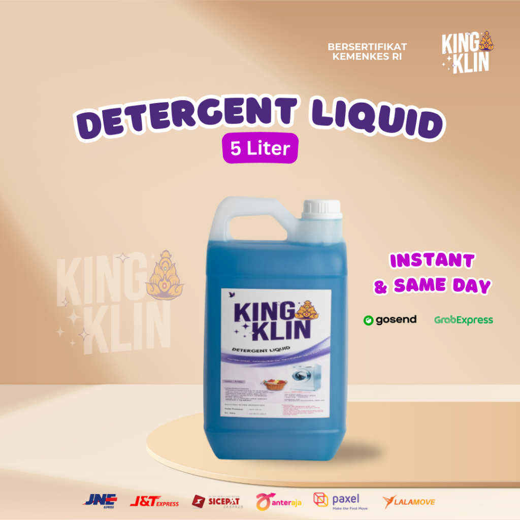 Jual King Klin Detergent Liquid 5 Liter - Detergent Laundry | Shopee ...