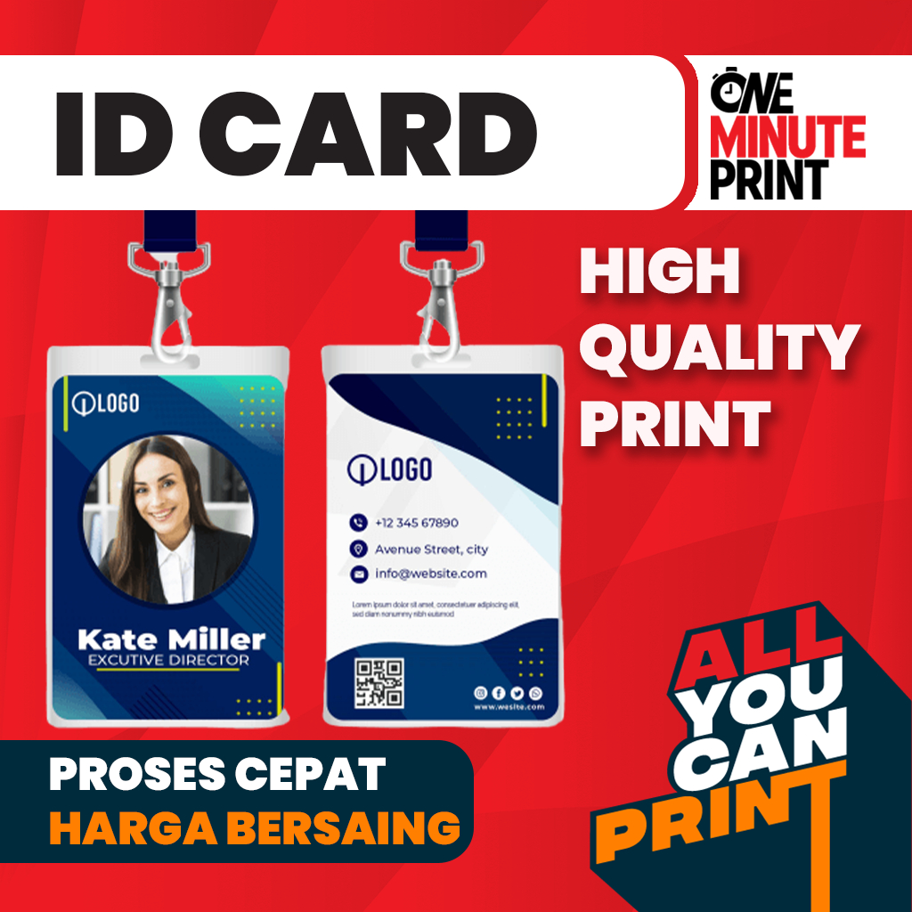 Jual ID Card Custom / Cetak ID Card - ONE MINUTE PRINT | Shopee Indonesia