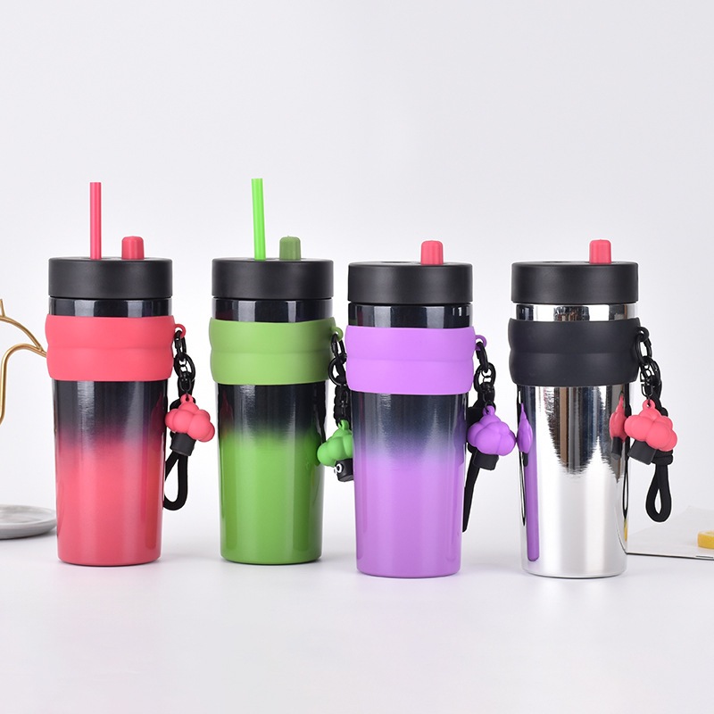 Jual Termos Gelas Minum Tenteng Stainless Steel POLOS GRADASI I Termos Minum Tenteng Putar I ...
