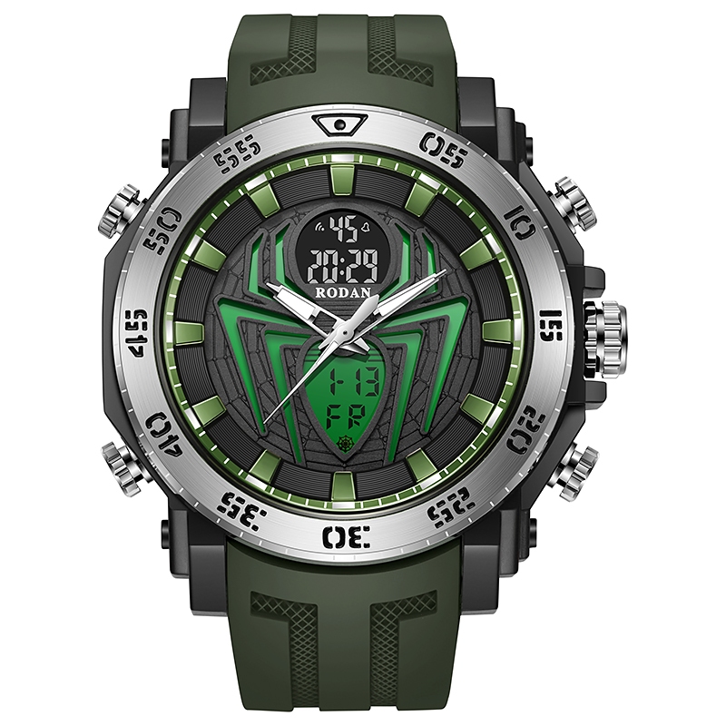 Jual RODAN 8004 JAM TANGAN SPORT DUAL TIME WATER RESIST 5 ATM FREE BOX ...