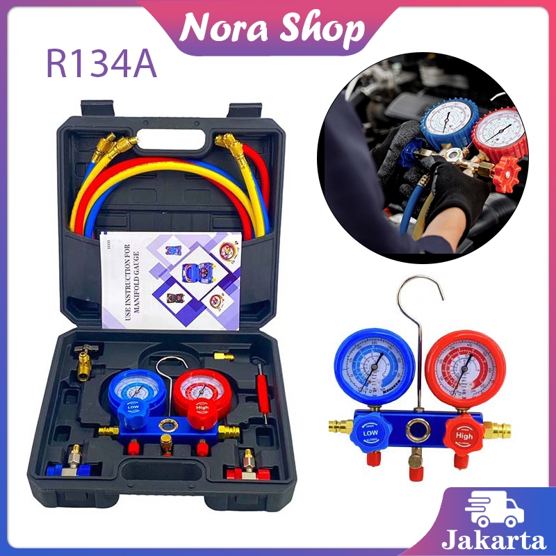 Jual Alat Isi Freon Ac Mobil Kulkas Manifold Meteran Manifold Ac Mobil Freon R134a Paket Lengkap ...