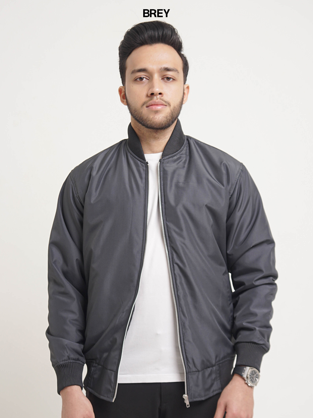 Jual Jaket Pria Bomber Original Abu Grey Jacket Parasut Windbreaker ...