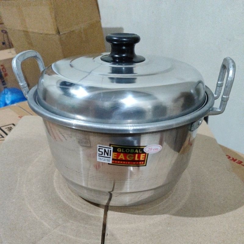 Jual Panci Dandang GLOBAL EAGLE UKURAN 20 NO 20 + SARANGAN NASI | Shopee Indonesia