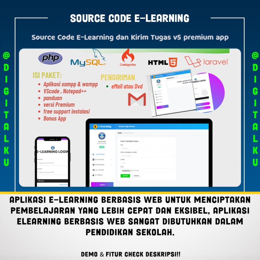 Jual Source Code E-Learning dan Kirim Tugas v5 premium app | Shopee ... Jual Source Code E-Learning dan Kirim Tugas v5 premium app | Shopee ...