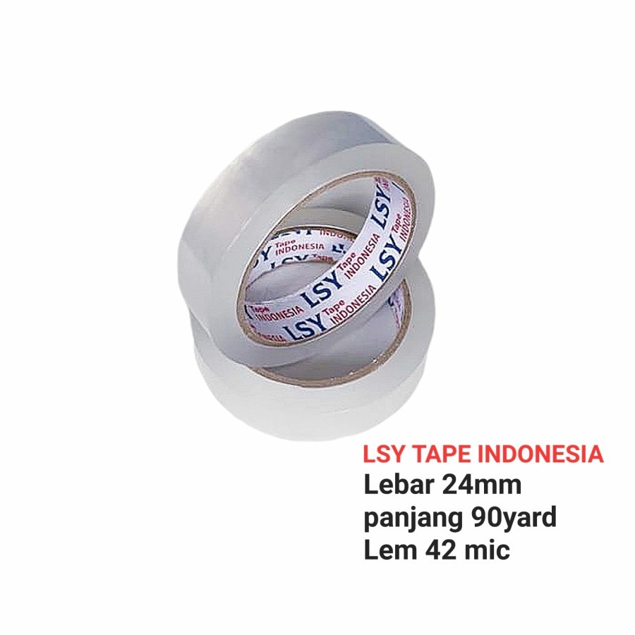 Jual LSY Isolasi Bening 24mm x 90yard Full | Isolatip Bening 24x90x42 ...
