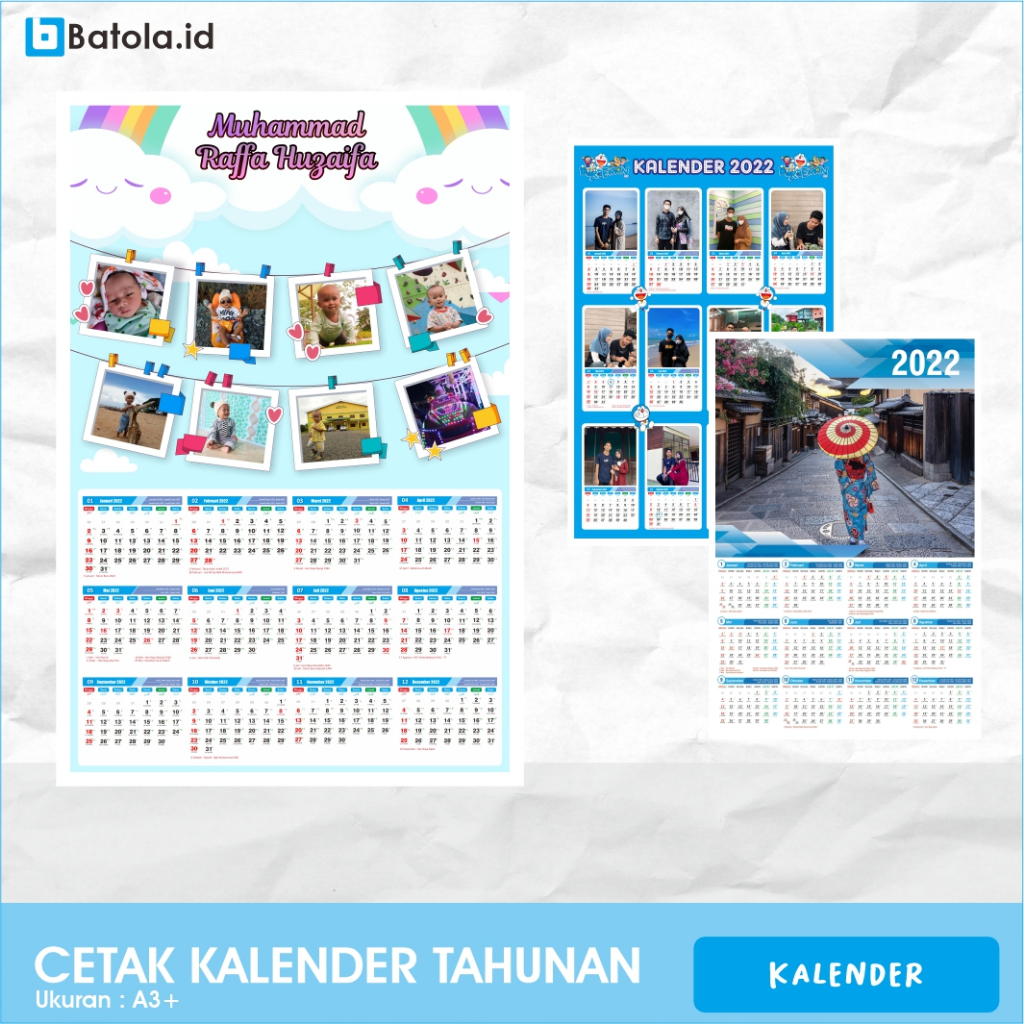 Jual Cetak Kalender Dinding 12 Bulan Ukuran A3+ | Shopee Indonesia