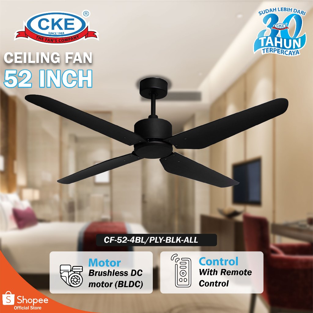Jual Kipas Angin Baling Baling Dekorasi Plafon 52" Remote Ceiling Fan ...