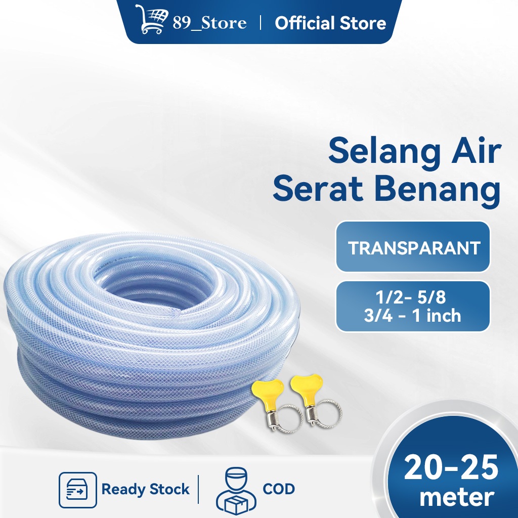Jual SELANG AIR 1/2 5/8 3/4 INCH / SELANG AIR TAMAN 20 METER / SELANG AIR SERAT BENANG ...