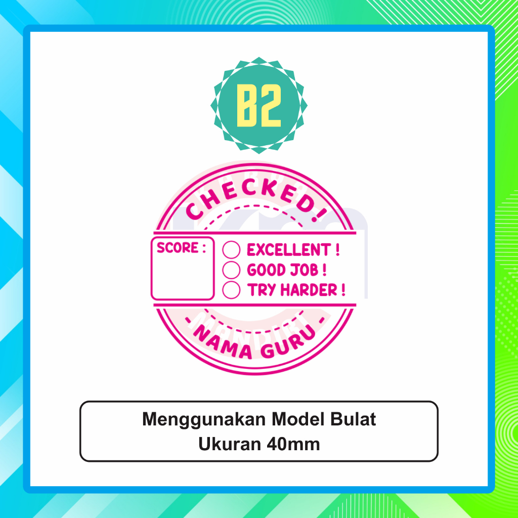 Jual Stempel Nilai Guru Stempel Checked Stempel Reward BISA CUSTOM SUKA ...