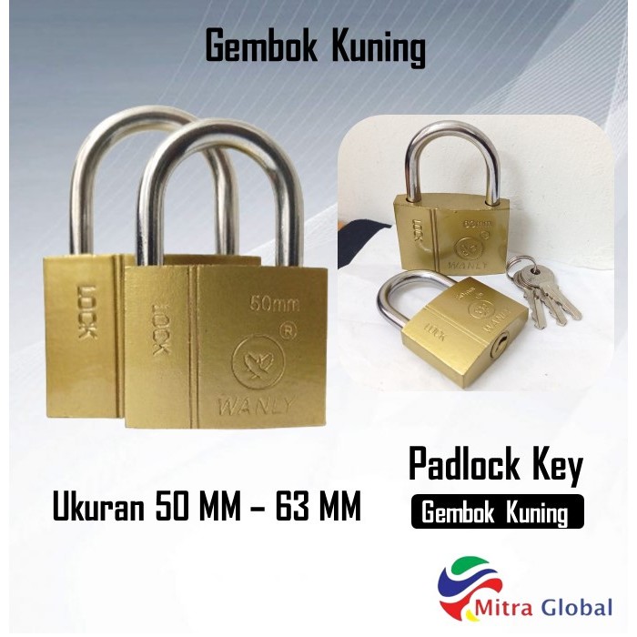 Jual Gembok Kuning Besar Anti Rust Anti Maling Anti Cut / Gembok Pintu ...