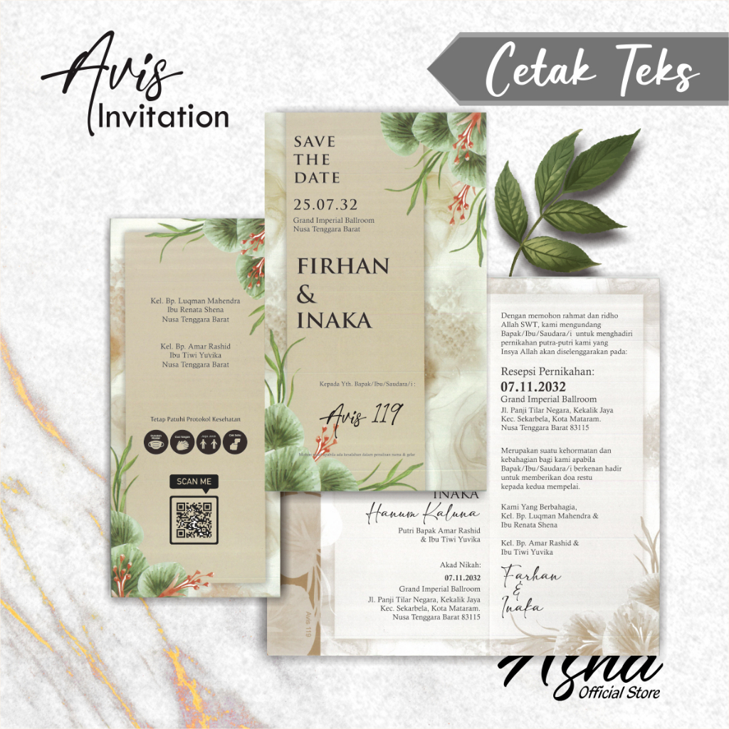 Jual UNDANGAN PERNIKAHAN MURAH ELEGAN - UNDANGAN NIKAH BLANKO AVIS ALL ...