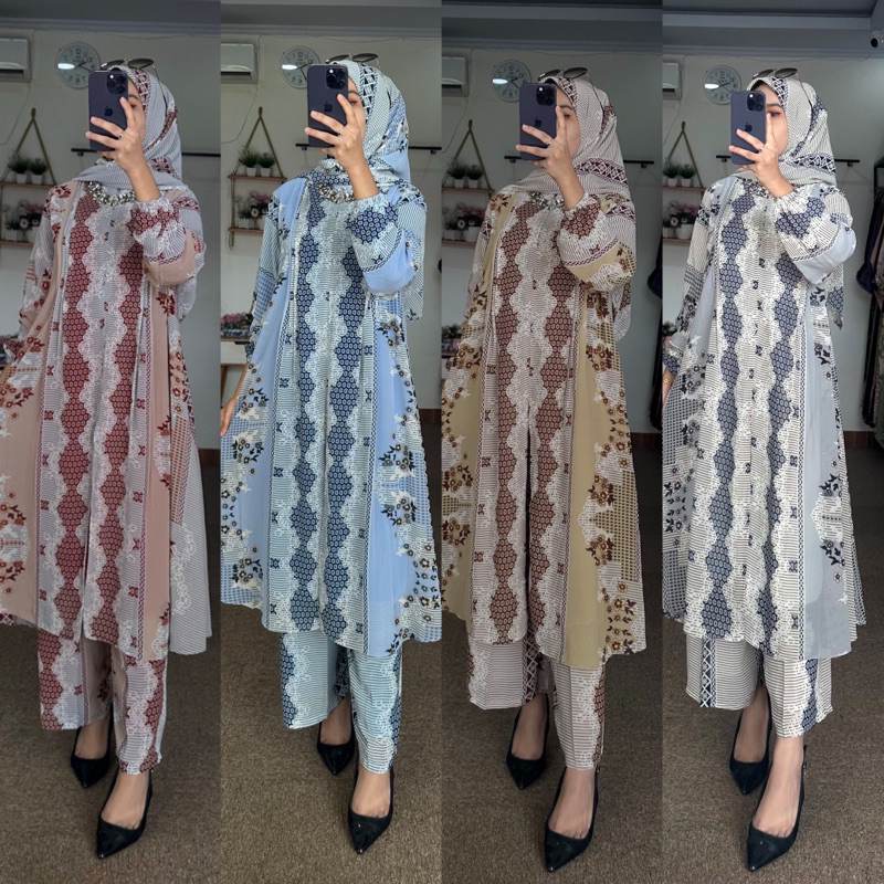 Jual SET HIJAB CERUTY 3 In 1 ~syarifa ~BY WHD | Shopee Indonesia