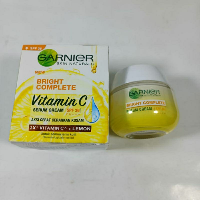 Jual Garnier Bright Complete Vitamin C Serum Cream SPF 36 (50ml) | Shopee Indonesia