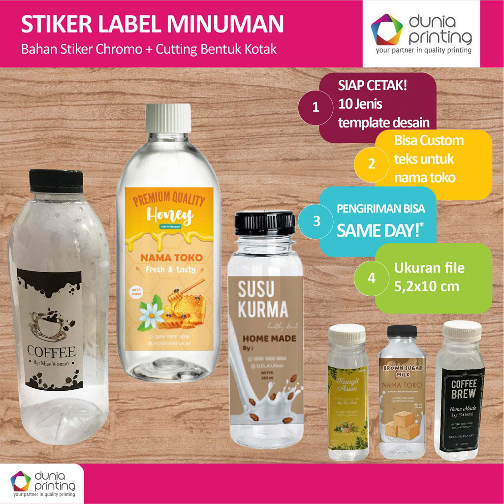 Jual Stiker EKONOMIS Label Botol Minuman Kopi / Tea / Jamu ORDER per 20 ...