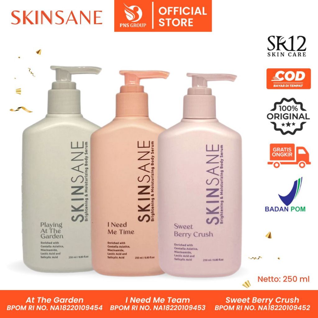 Jual SKINSANE BODY SERUM LOTION PENCERAH KULIT MENGHALUSKAN DAN MENJAGA ...