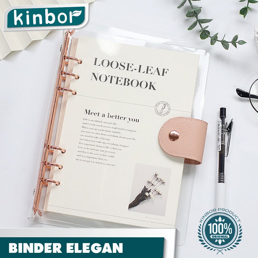 Jual Elegant Binder A5 Transparan Binder with Clip Note Book Loose Leaf ...